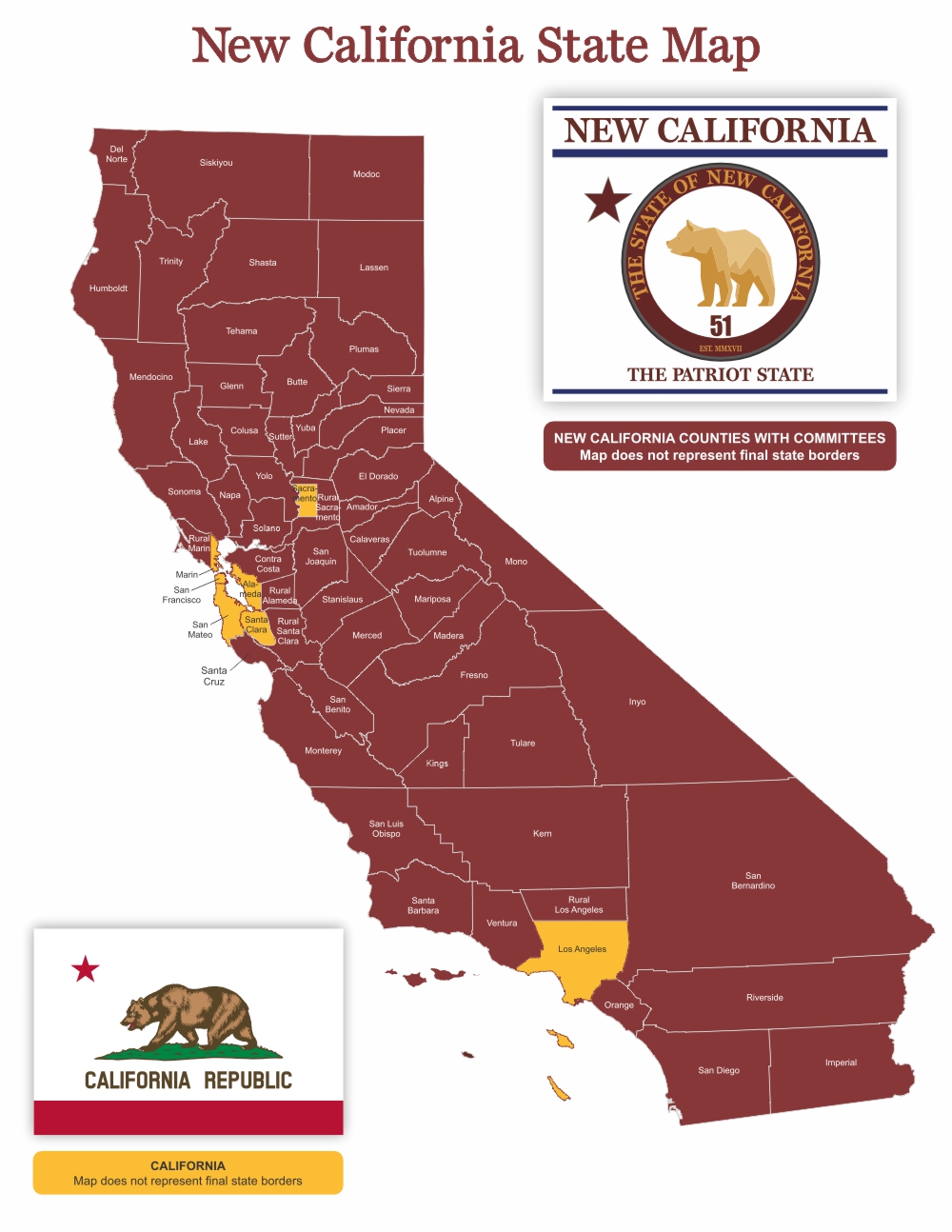 NCS Map-County Committees - New California State